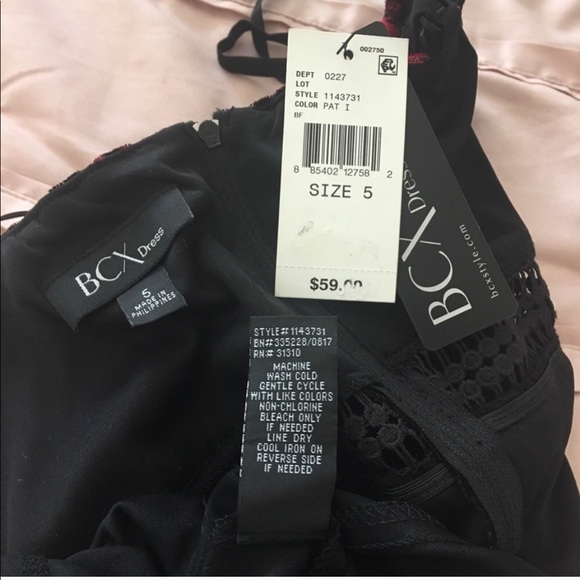 BCX | Dresses | Nwt Bcx Velvet Black And Red Dress Size 5 | Poshmark